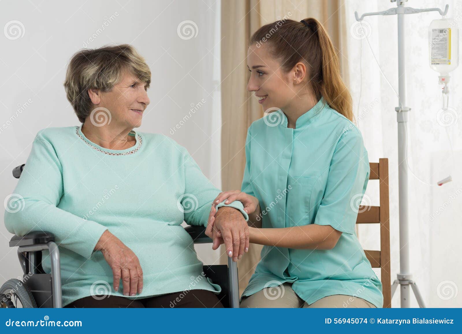 Professional Carer Nursing Elderly Lady Stock Photo - Image of ...