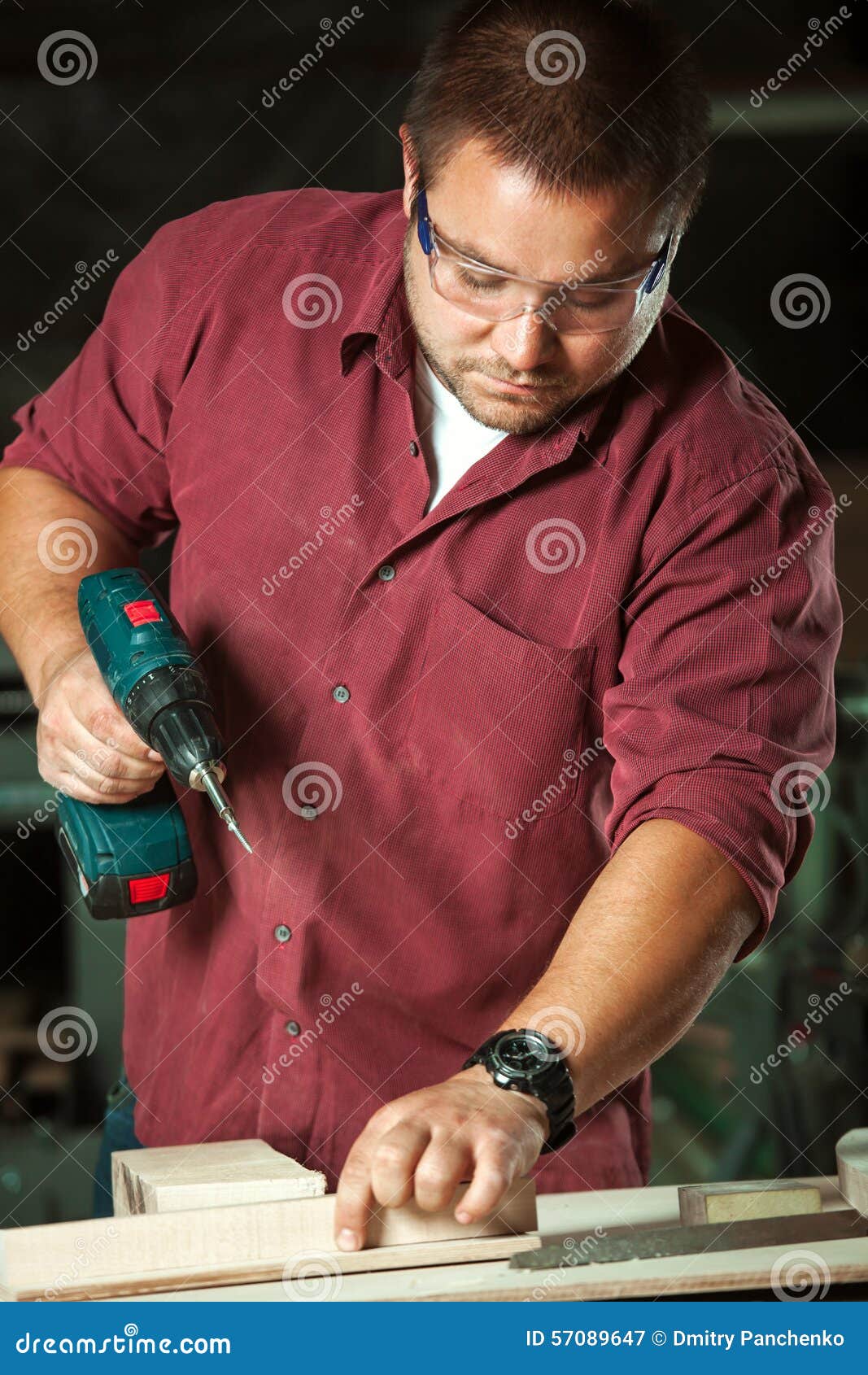 Professional Carpenter at Work. Stock Image - Image of occupation ...