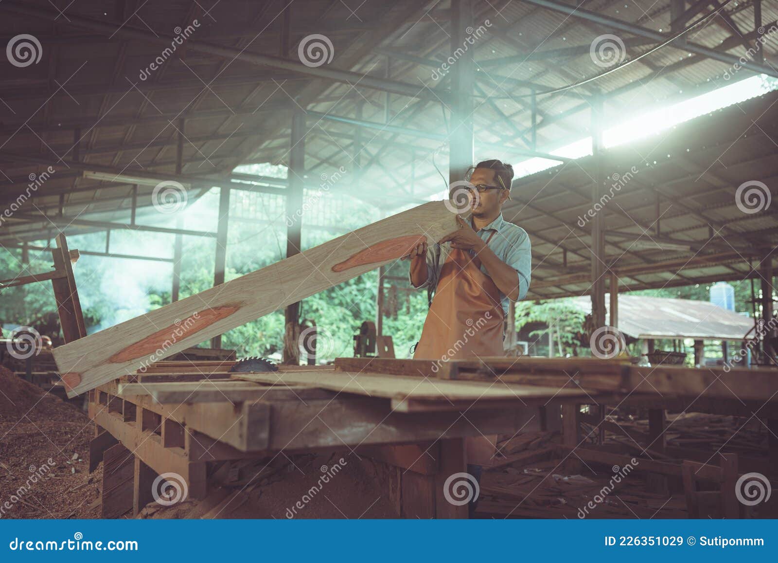 Professional Carpenter Working in the Factory Stock Image - Image of ...