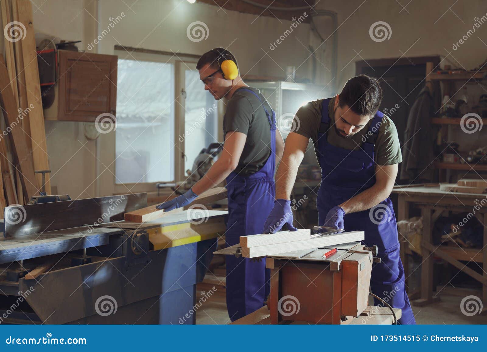 Professional Carpenters Working with Wood Stock Image - Image of people ...