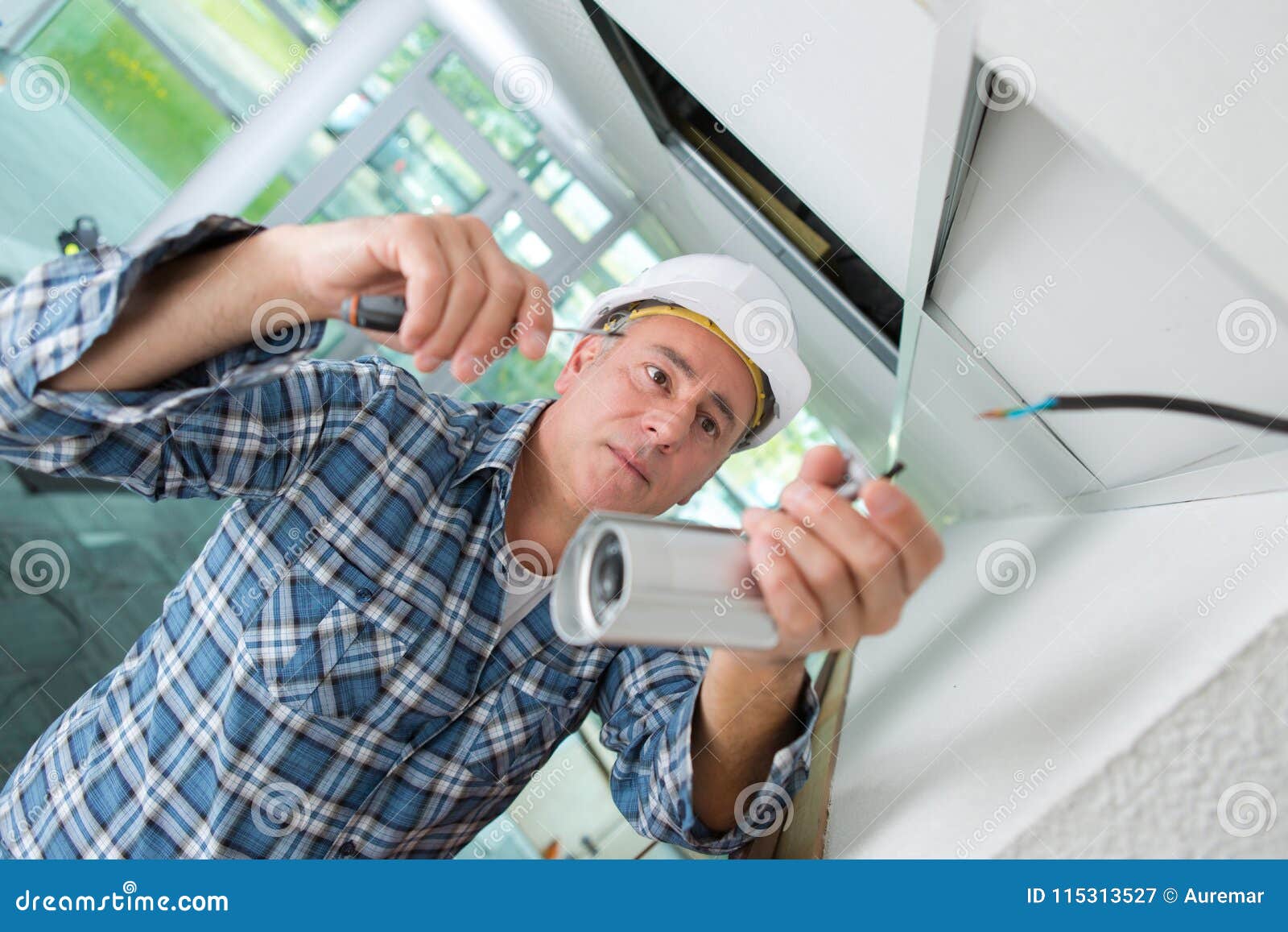 Professional Cctv Technician Working Stock Image - Image of observe ...