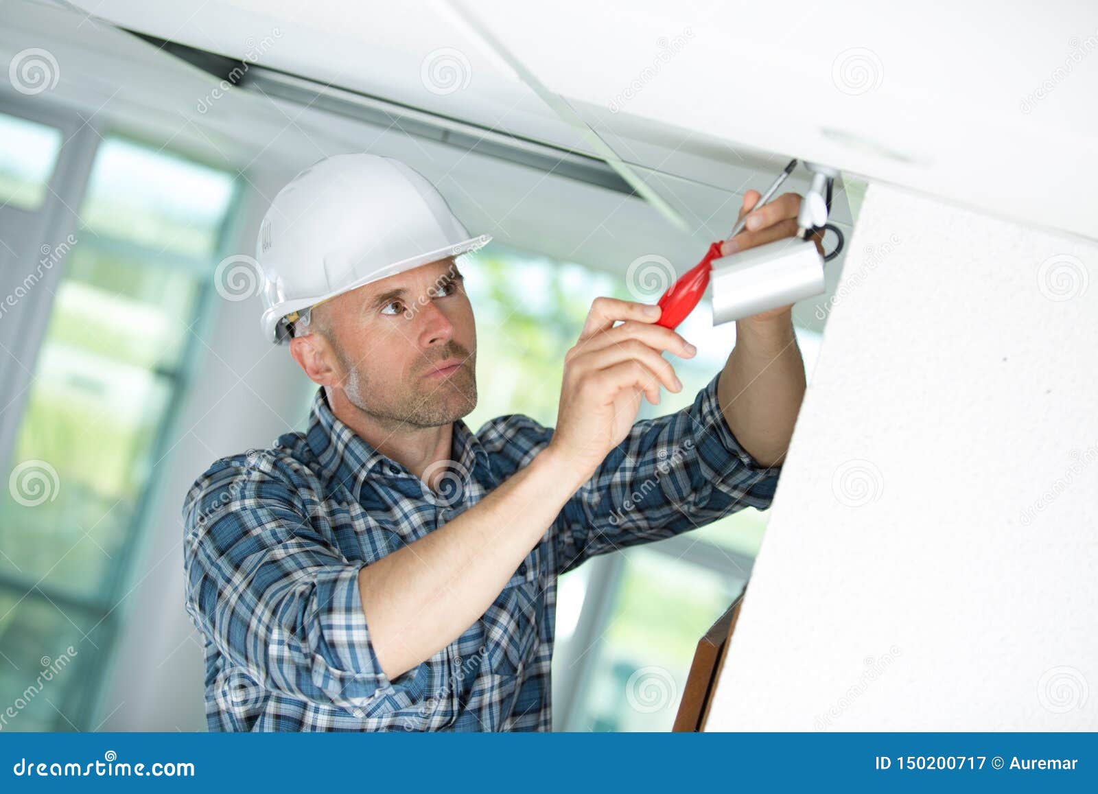 Professional Cctv Technician Working Stock Image - Image of system ...