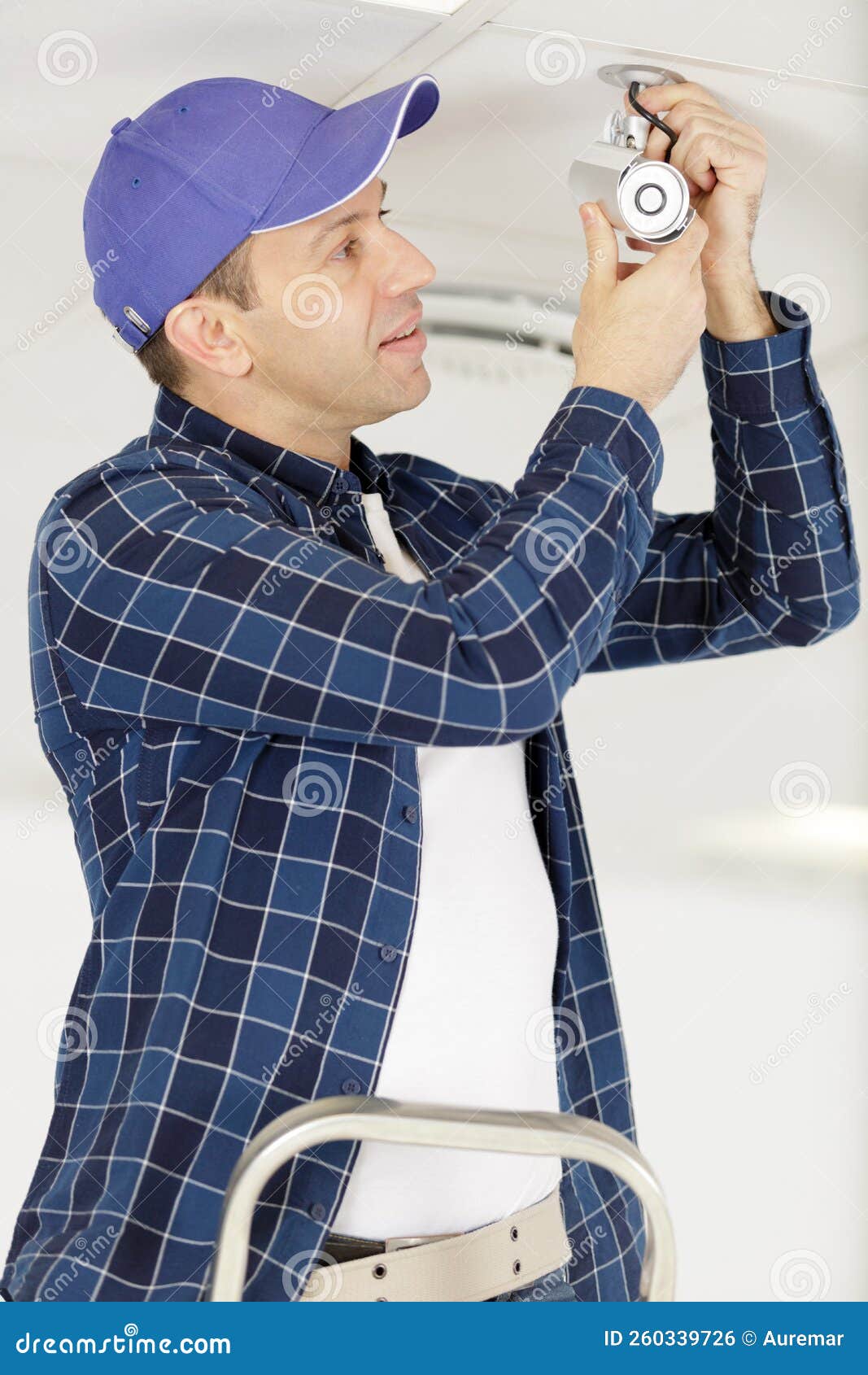 Professional Cctv Technician Working Stock Photo - Image of portrait ...