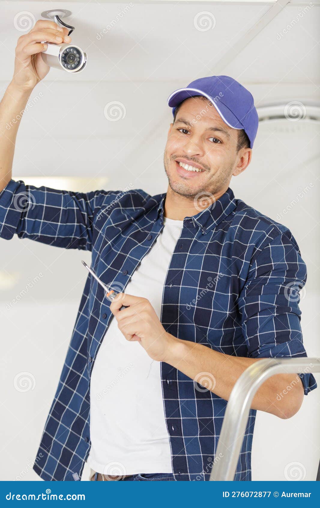 Professional Cctv Technician Working Stock Image - Image of worker ...