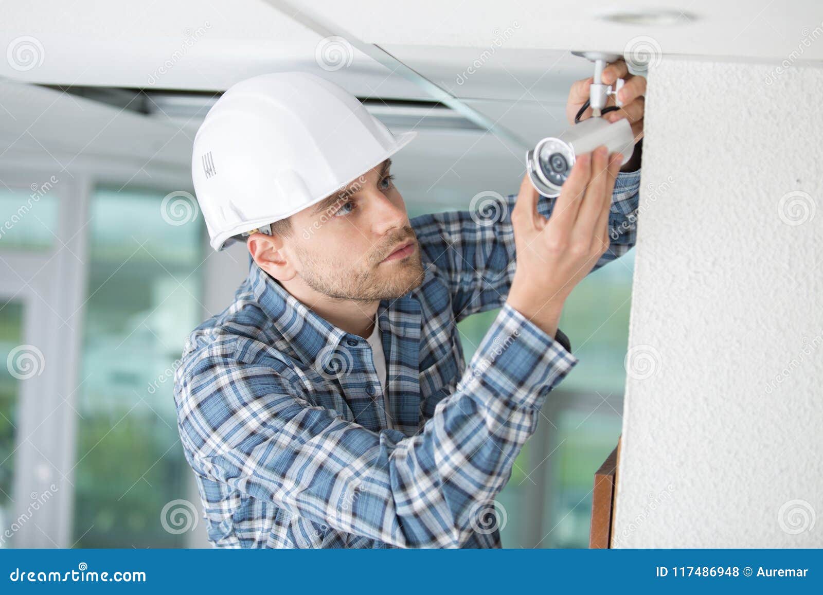 Professional Cctv Technician Working Stock Photo - Image of remote ...