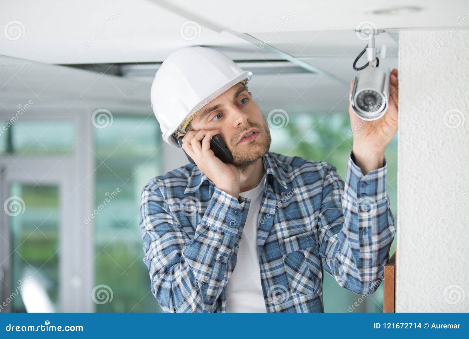 Professional Cctv Technician Working Stock Photo - Image of office ...