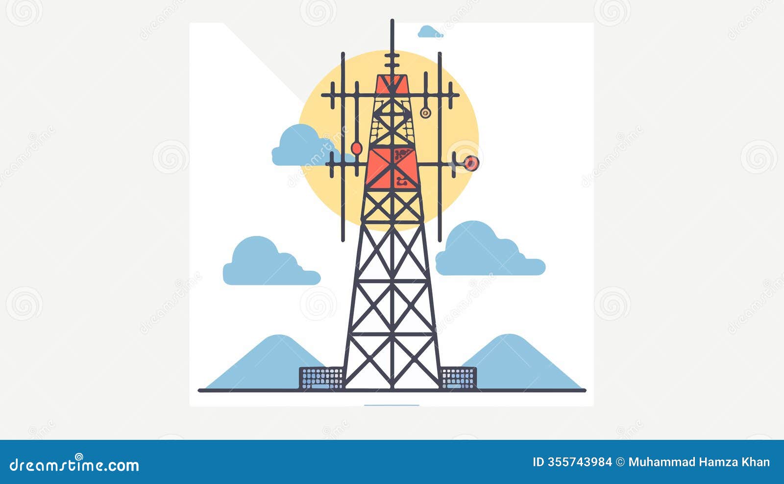Professional Cell Tower Communication Icon for Networking and ...