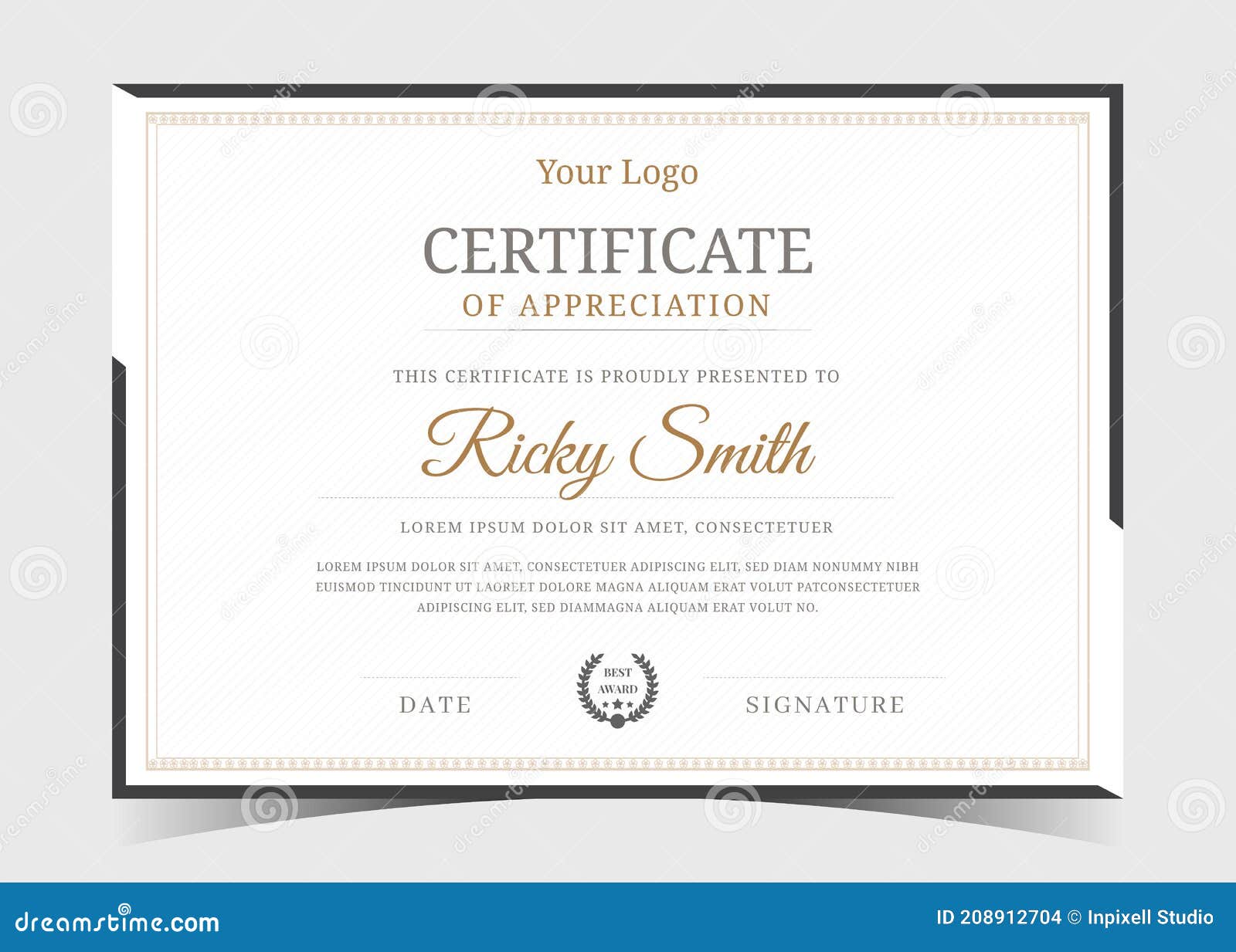 Professional Certificate Template. Certificate Design Certificate ...