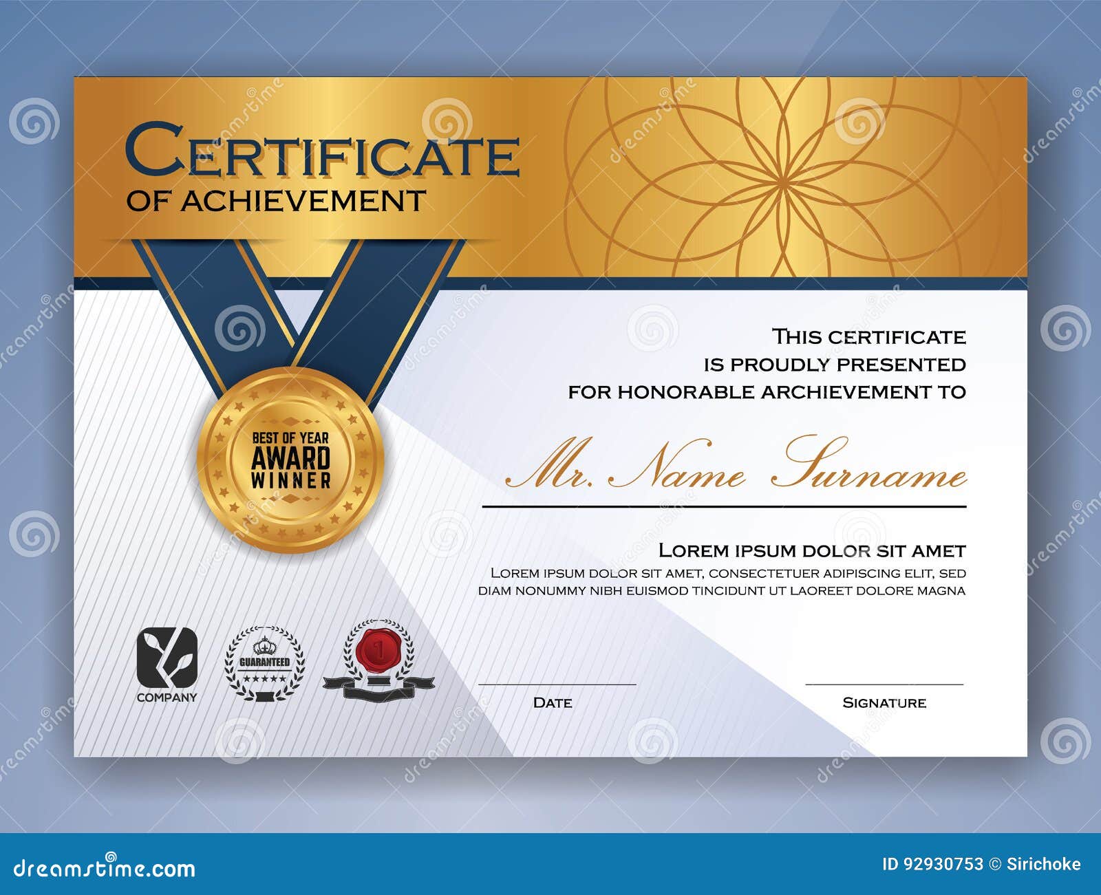 Professional Certificate Template Design Stock Vector - Illustration of ... Professional Certificate Template Design Stock Vector - Illustration of ...