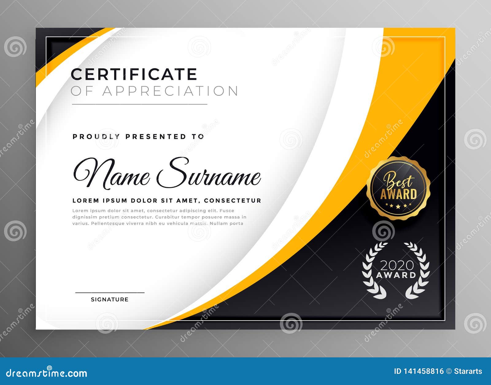Professional Certificate Template Diploma Award Design Stock Vector ...