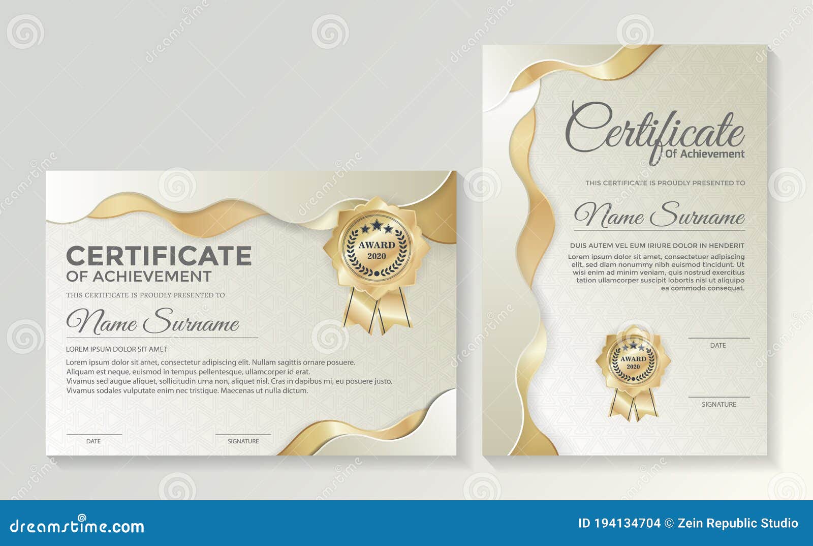 Professional Certificate Template Diploma Award Design Stock ...