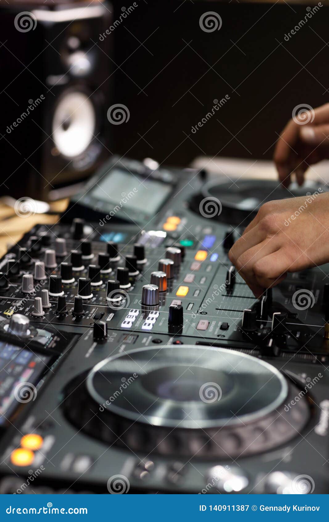 Professional 4 Channel DJ Controller Stock Image - Image of mixer, desk ...