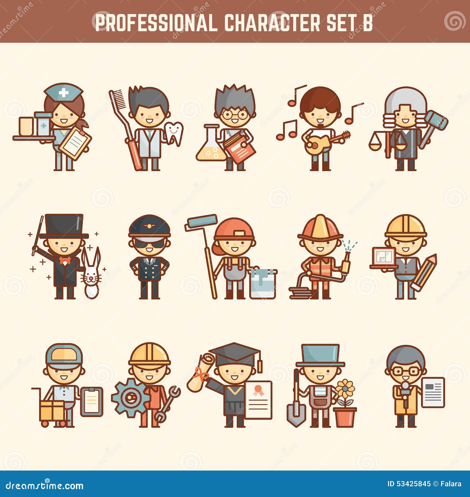 Professional character set stock vector. Illustration of nurse - 53425845