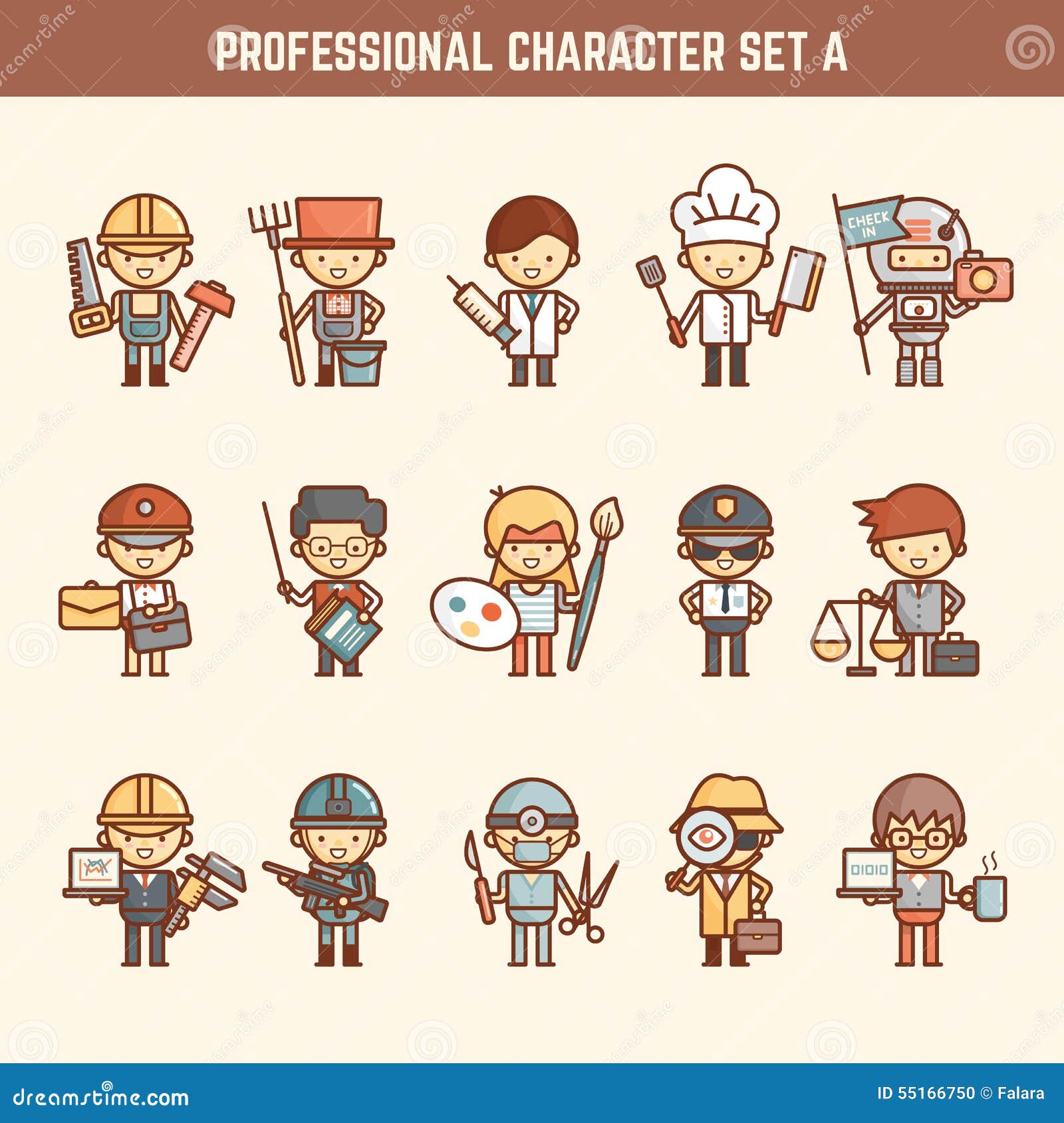 Professional character set stock vector. Illustration of design - 55166750