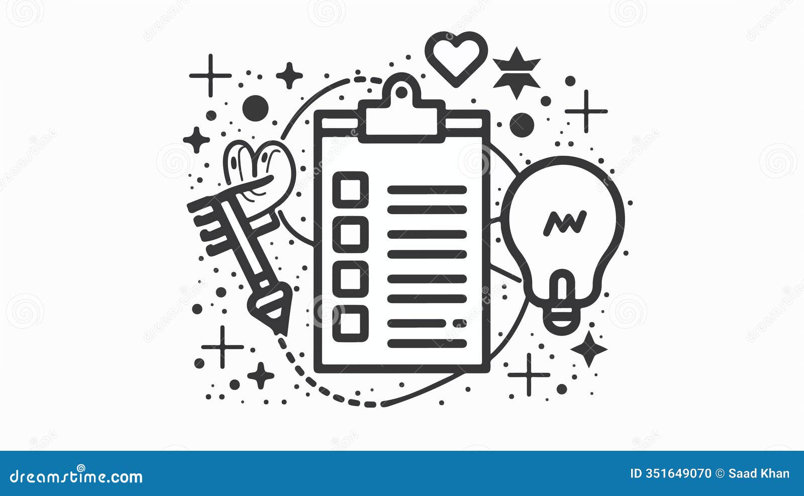 Professional Checklist Outline Icon Vector Illustration for Business ...