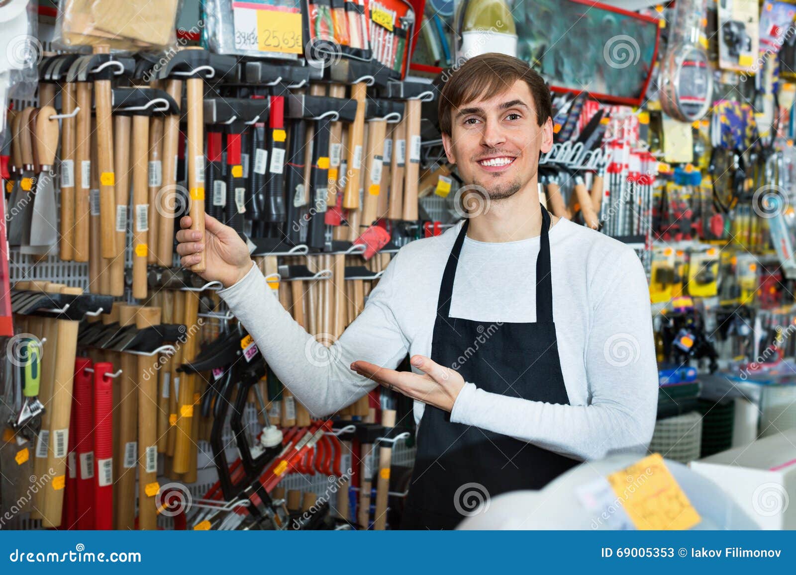 Professional Cheerful Friendly Salesman Working and Smiling Stock Image ...
