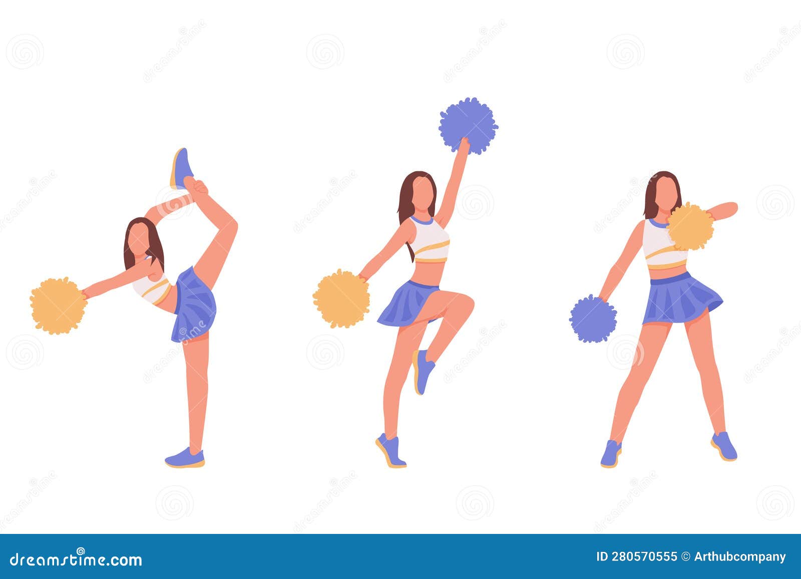 Professional Cheerleading Team Involved in Training before Performance ...