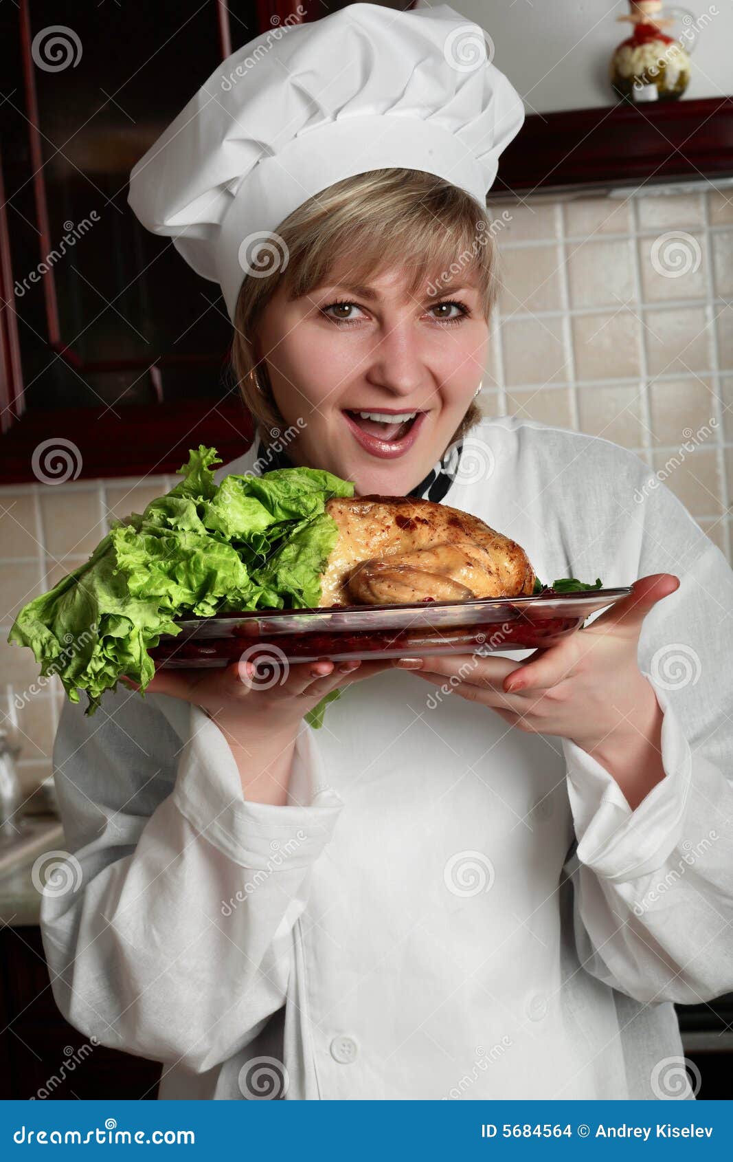 Professional Chef with Chicken Stock Photo - Image of food, preparing ...