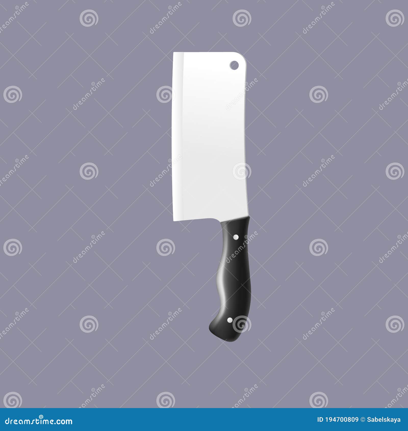 Chef Cook Axe or Butcher Knife Template Realistic Vector Illustration ...