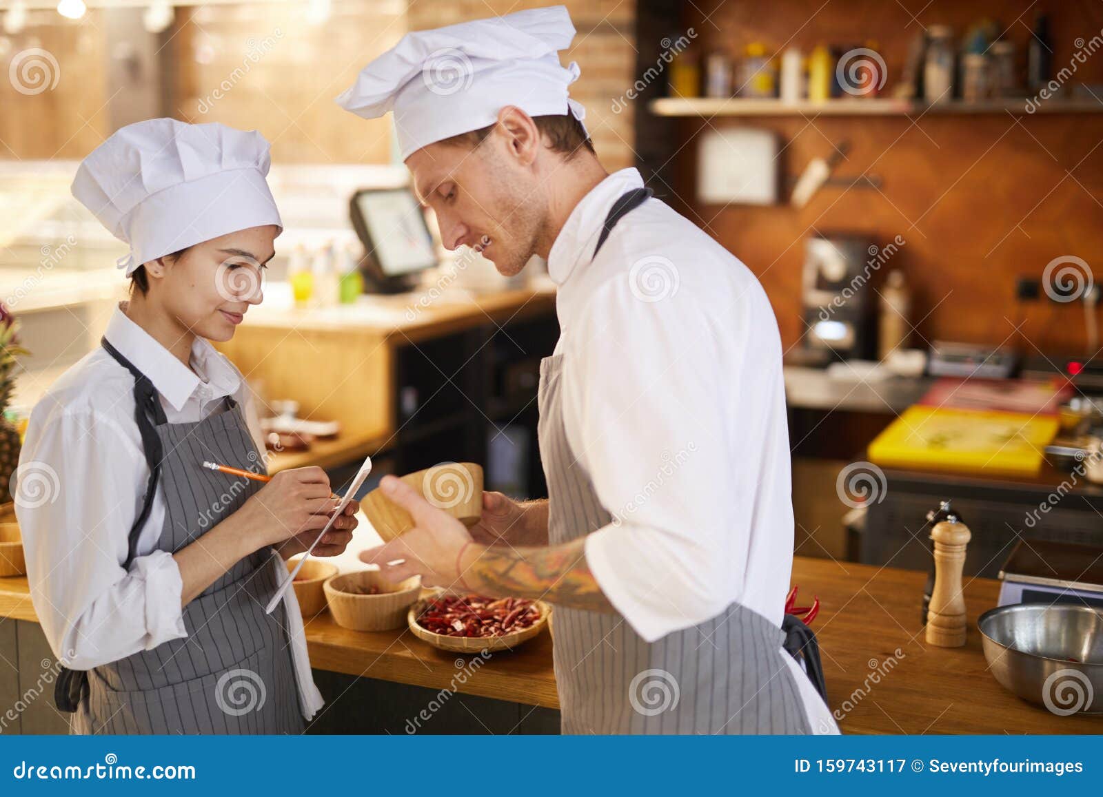 Professional Chef Creating Recipe Stock Image - Image of standing ...