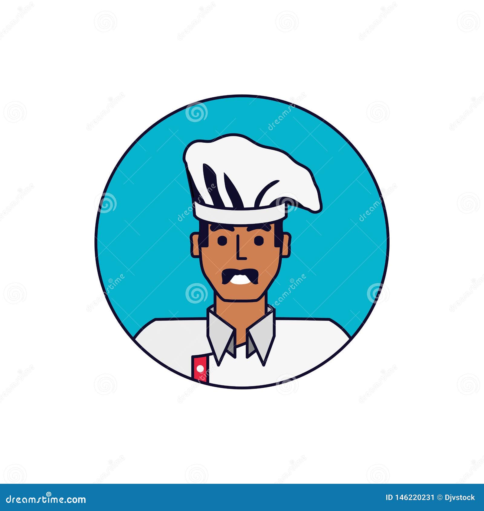 Professional Chef in Frame Circular Stock Illustration - Illustration ...