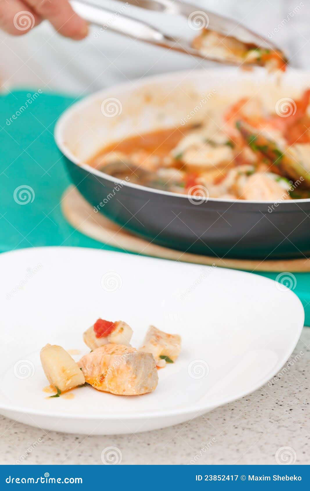 Professional Chef Garnish Dish Stock Image - Image of industrial ...