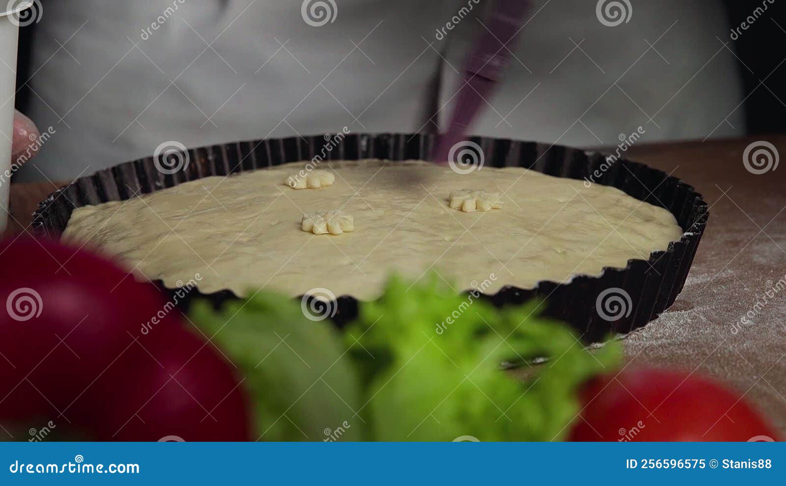 Professional Chef Makes Pie with Meat. Chef Butters Pie Stock Video ...