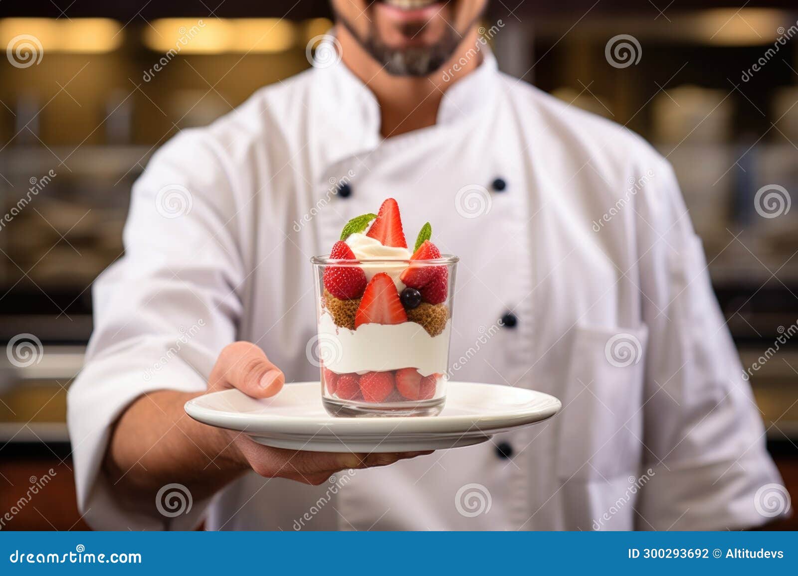 Professional Chef Presenting a Greek Yogurt Parfait Stock Photo - Image ...