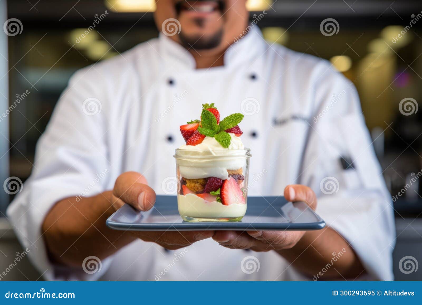 Professional Chef Presenting a Greek Yogurt Parfait Stock Image - Image ...