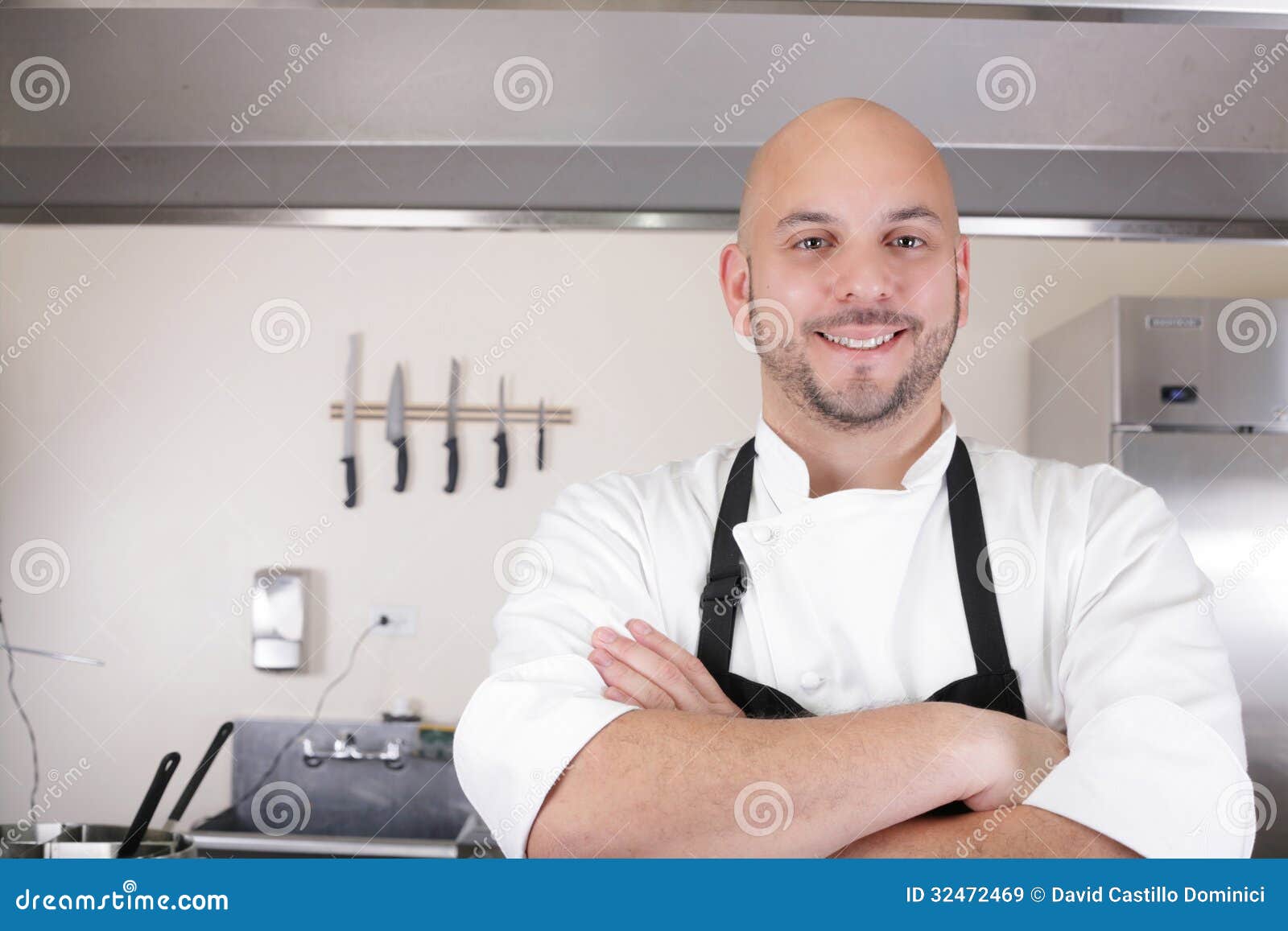 Professional chef smiling stock image. Image of cuisine - 32472469