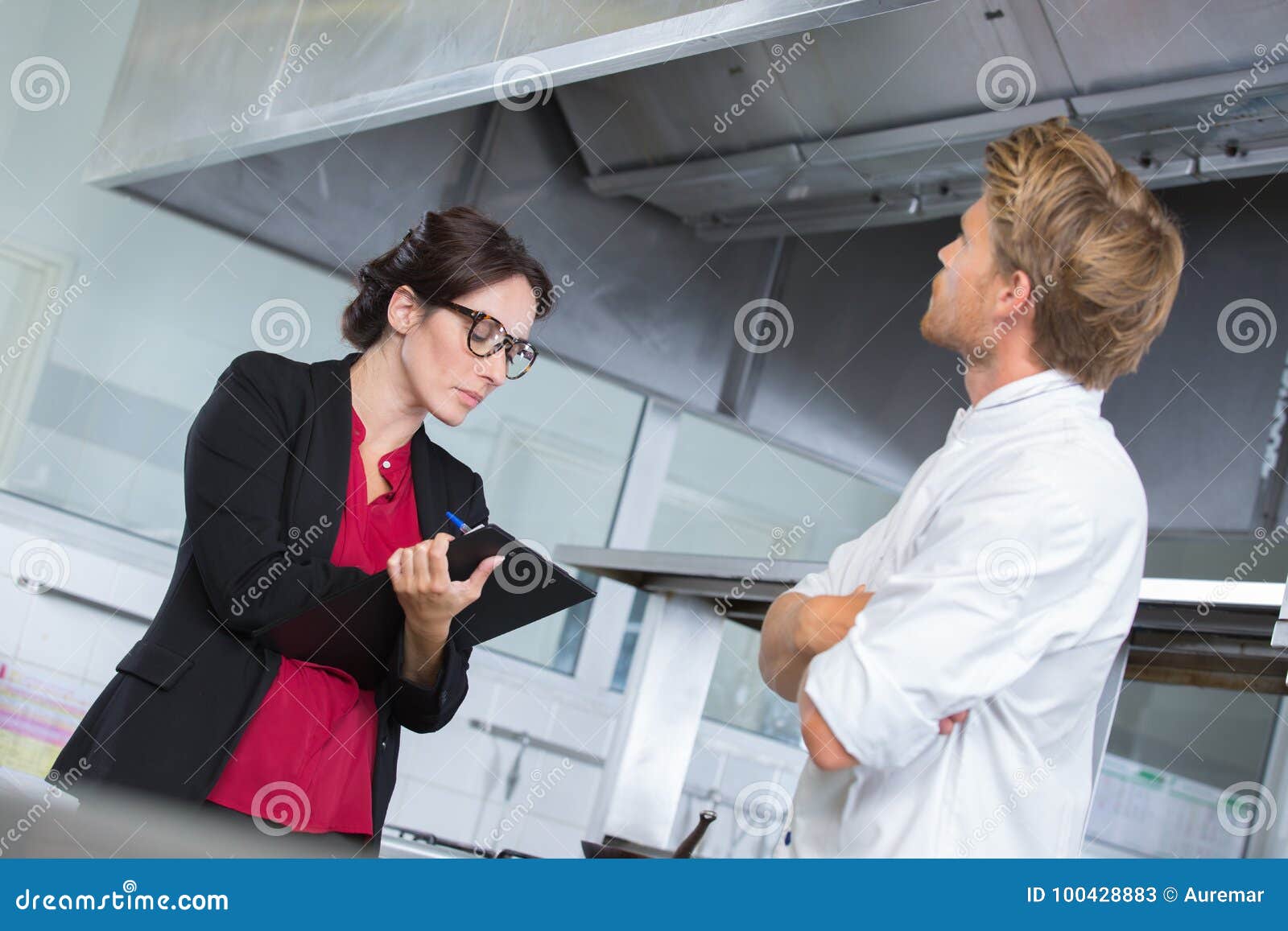 Professional Chef Supervising Cleanness Kitchen Stock Image - Image of ...