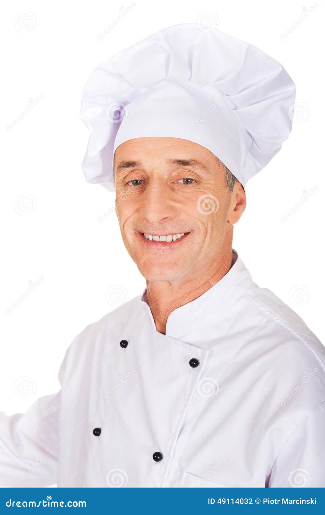 Professional Chef in White Uniform and Hat Stock Photo - Image of ...