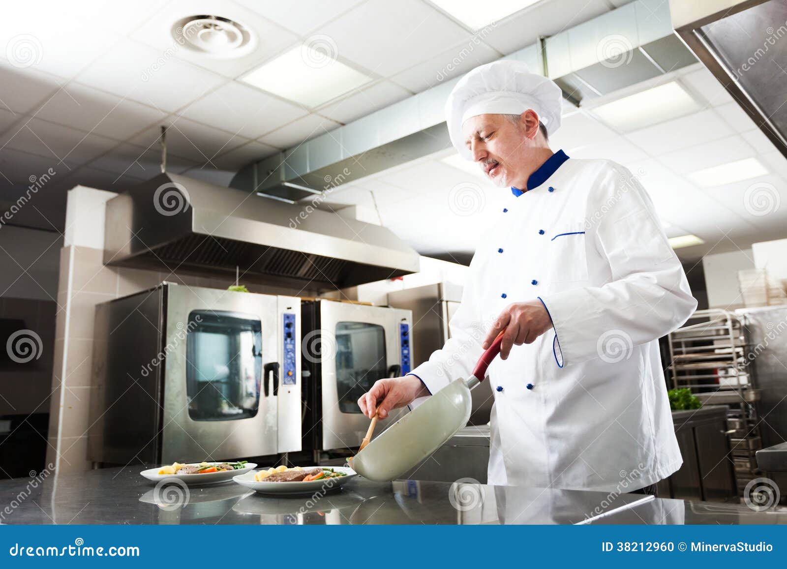 Professional chef at work stock photo. Image of creative - 38212960