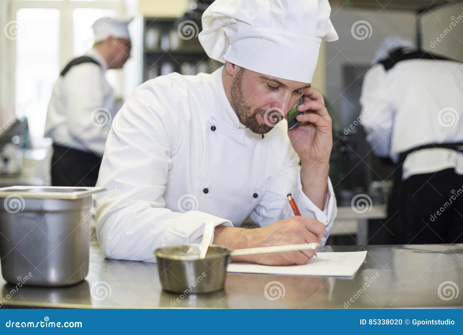 Professional chef at work stock photo. Image of drink - 85338020