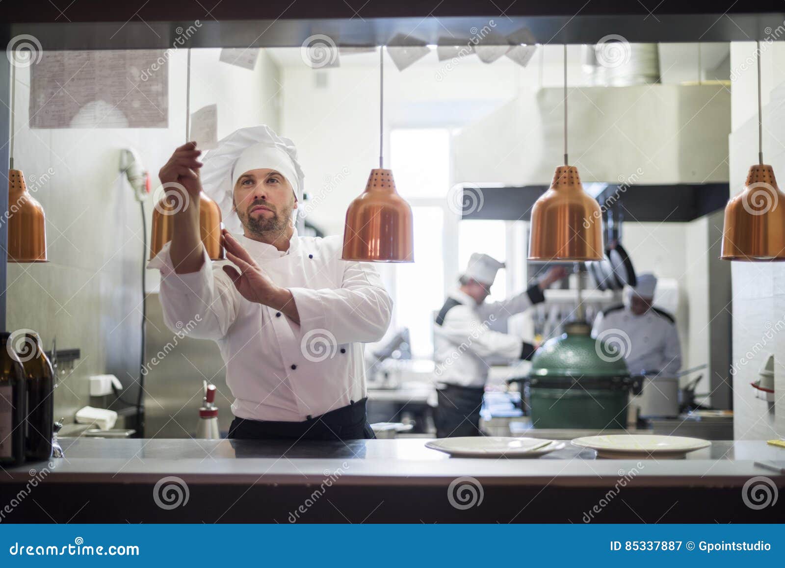 Professional chef at work stock image. Image of piece - 85337887