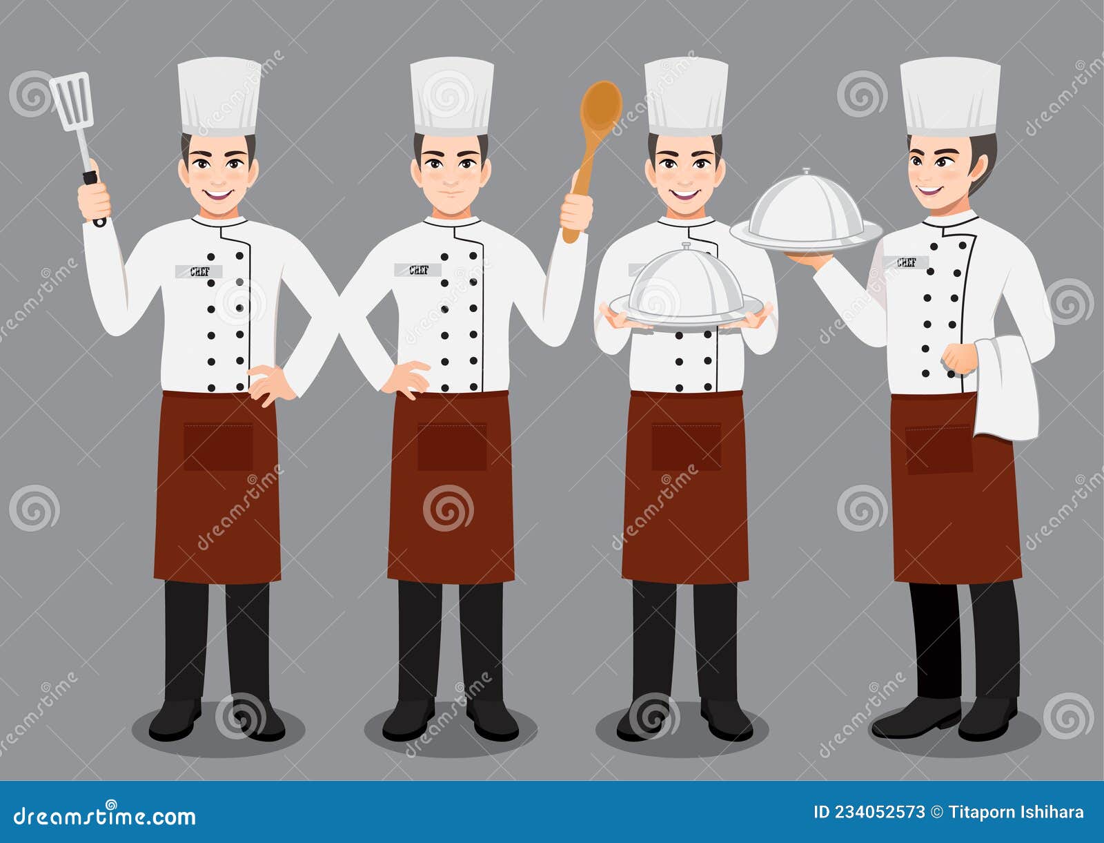 Man Chef Working Character Vector Design, with Different Poses Vector ...