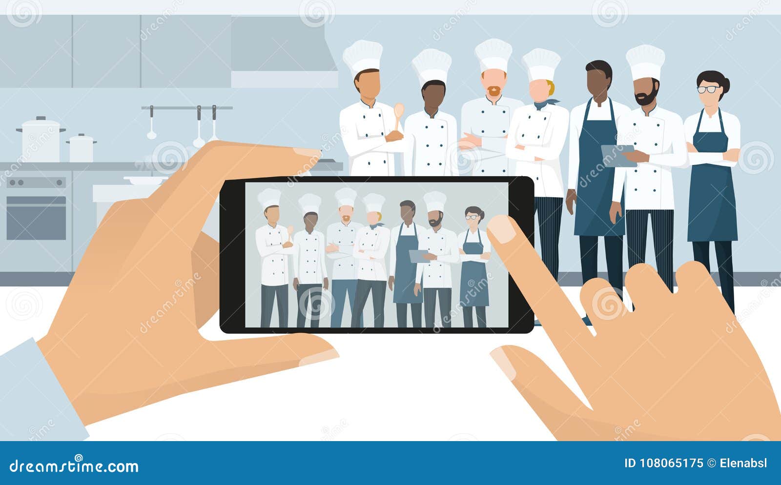 Chefs In Restaurant Cartoon Vector | CartoonDealer.com #90881907