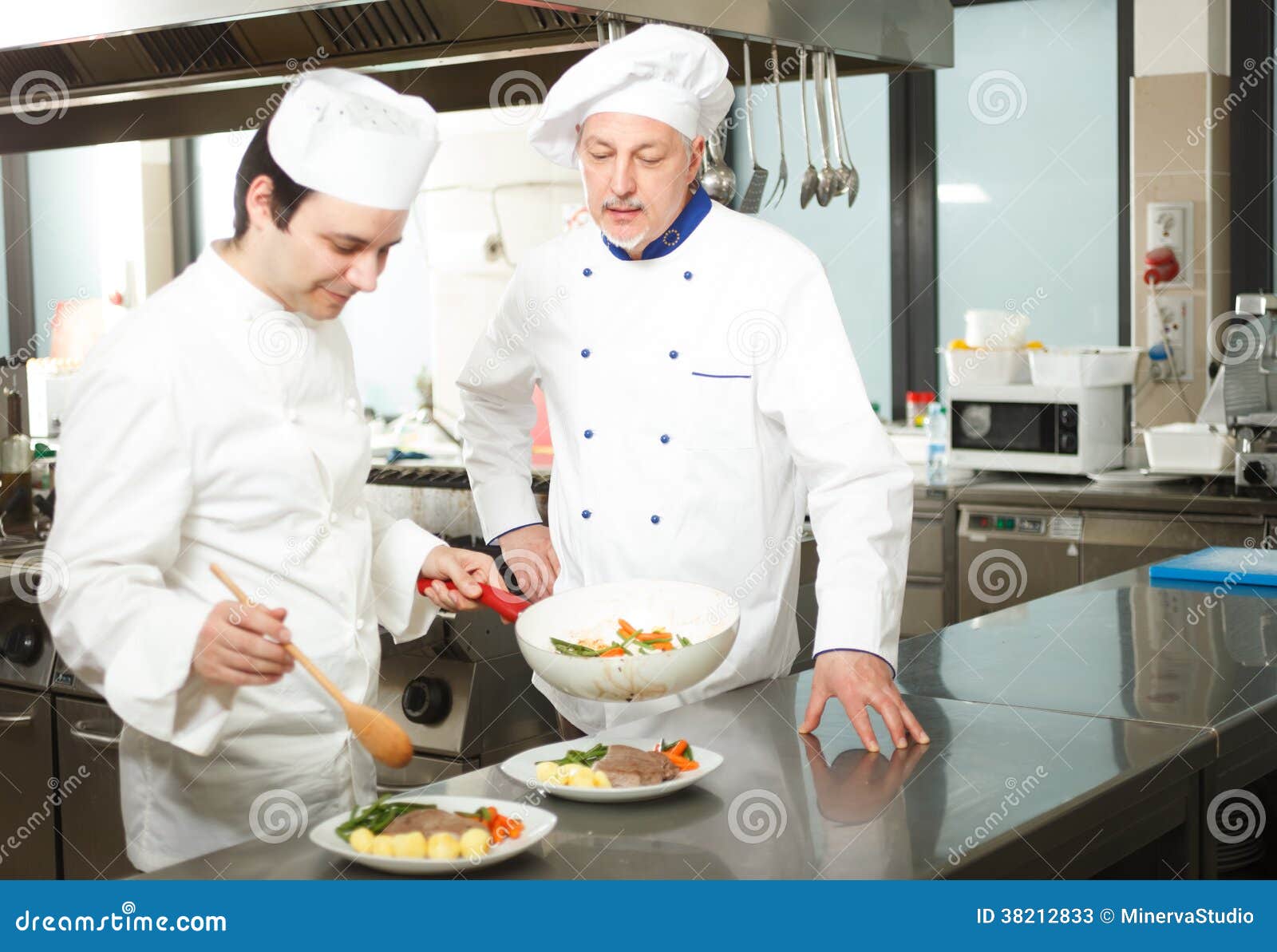 Professional chefs at work stock image. Image of preparing - 38212833