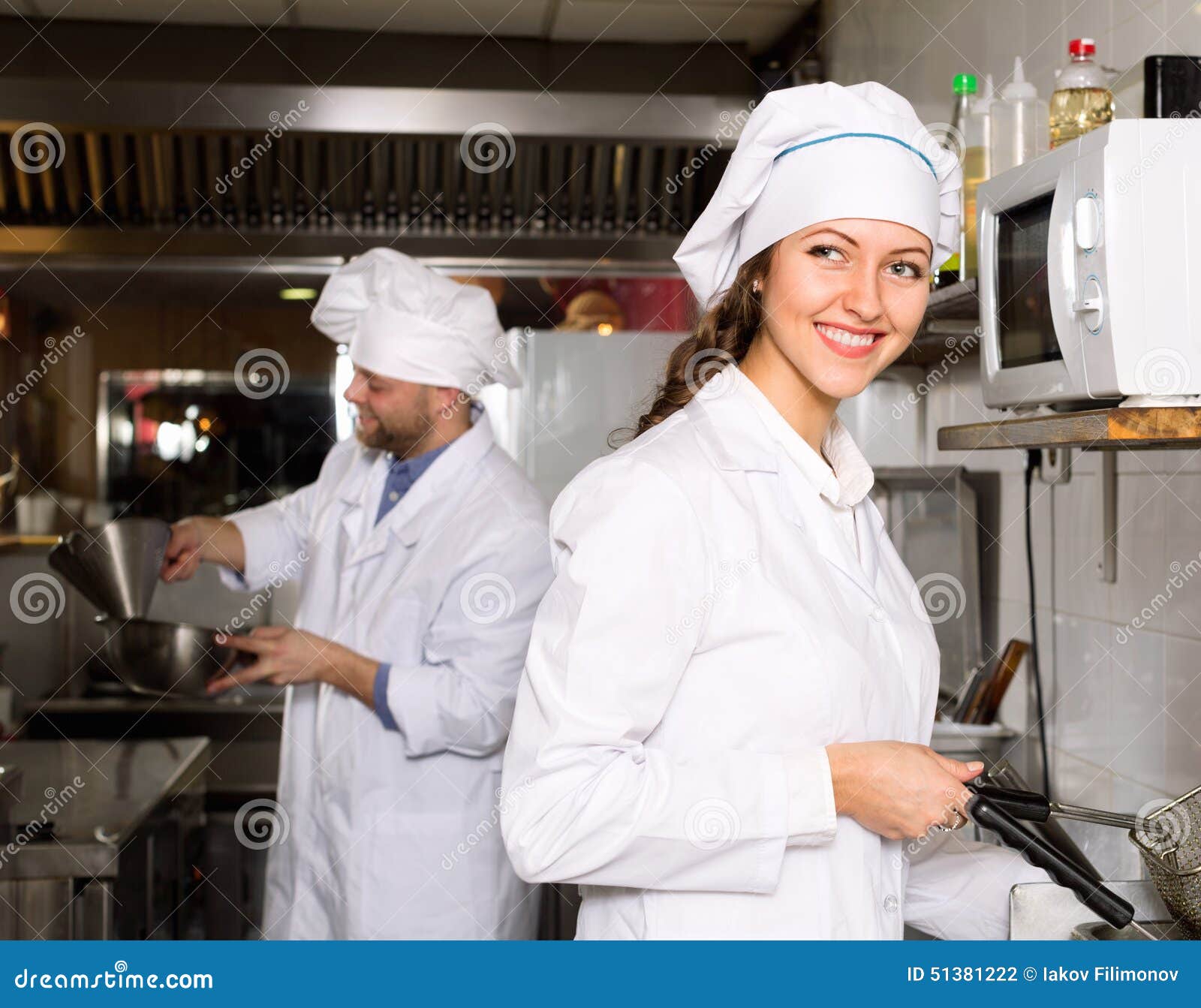 Professional Chefs Working at Take-away Stock Photo - Image of kitchen ...