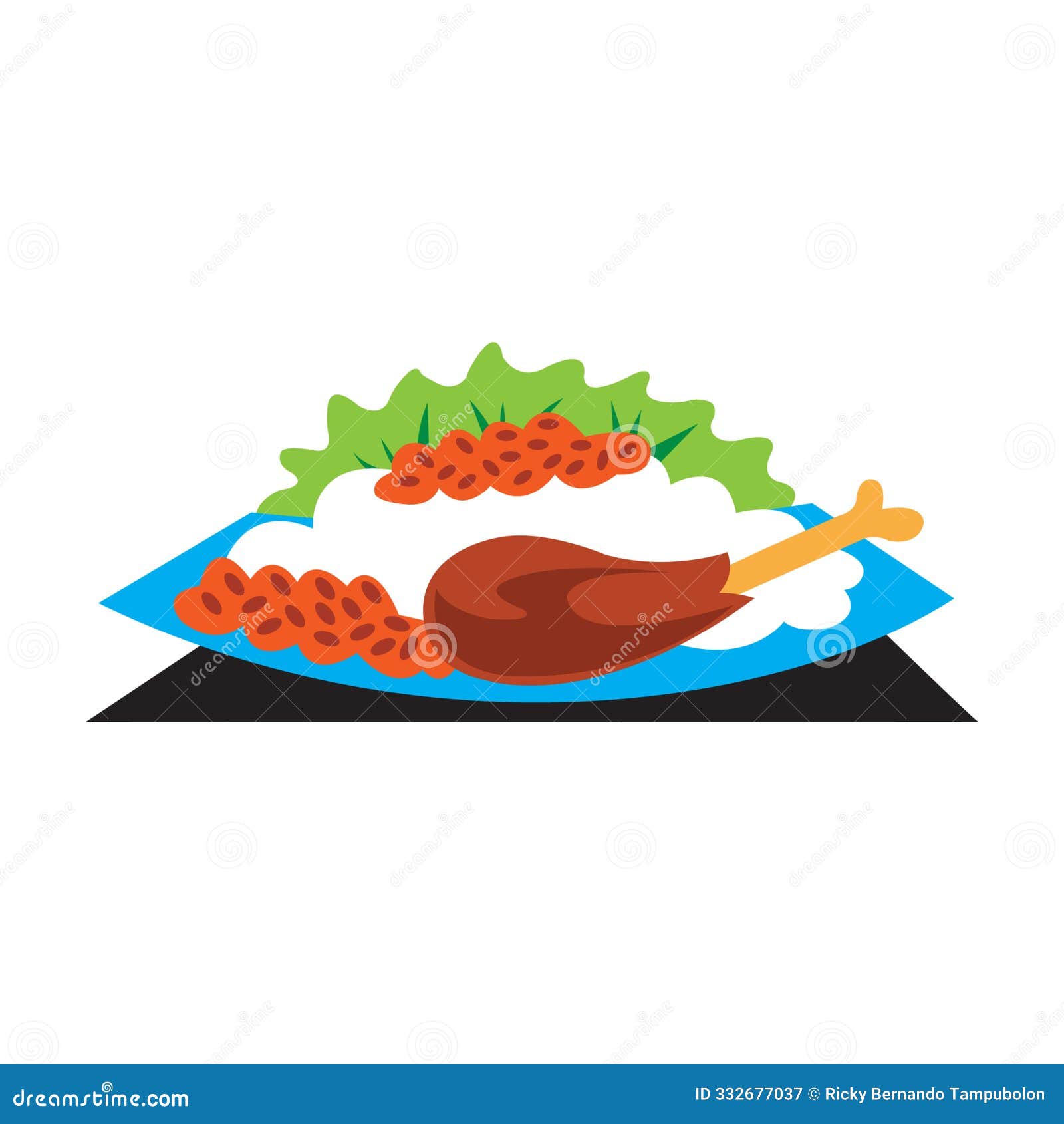 Professional Chicken Rice Vector Art Stock Illustration - Illustration ...