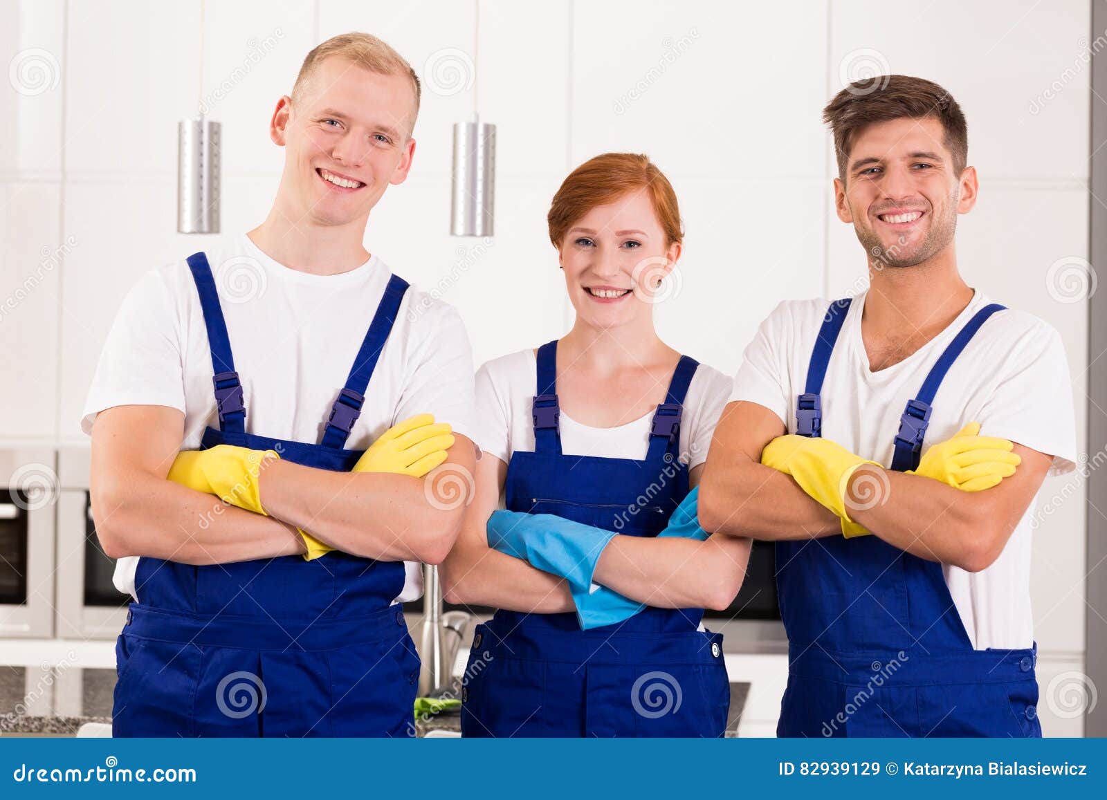 Professional Cleaners in Uniforms Stock Image - Image of cleaner, happy ...