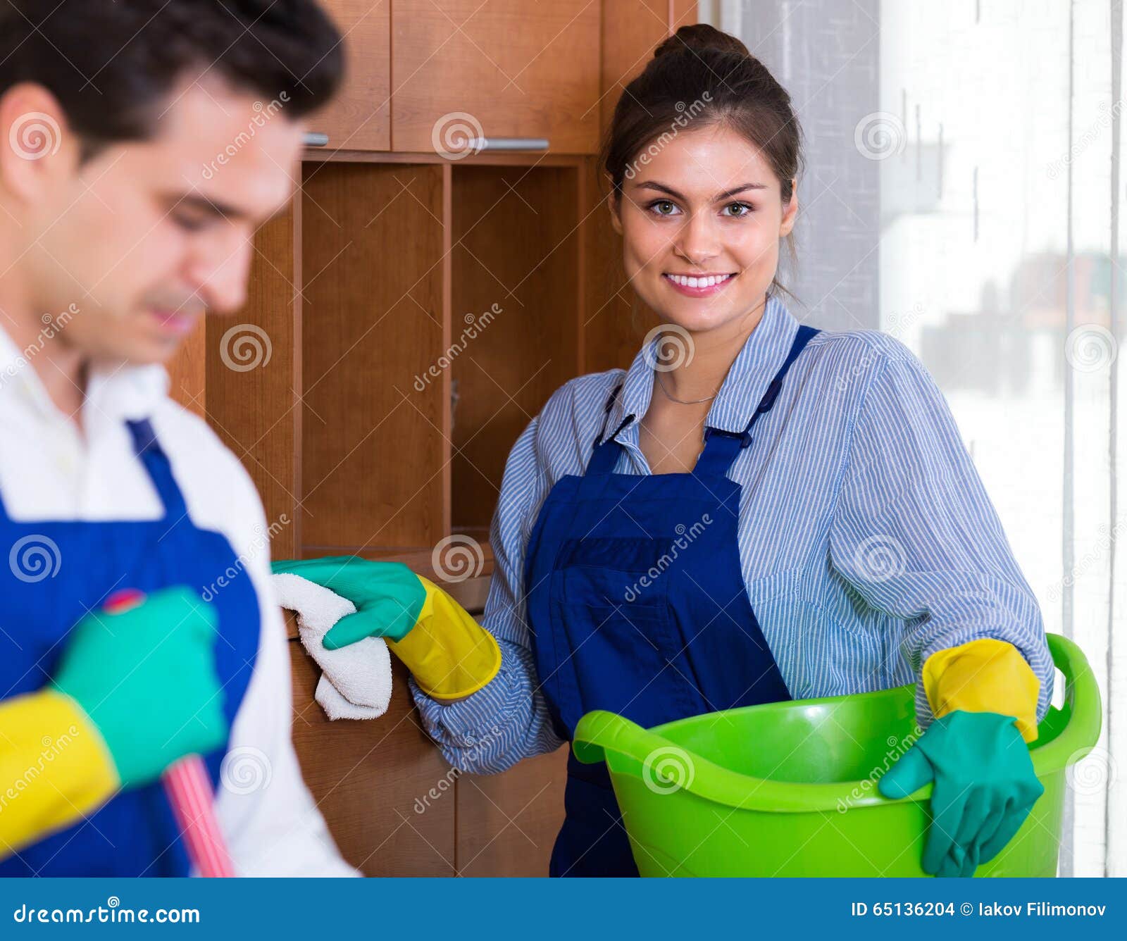 Professional Cleaners at the Work Stock Photo - Image of chores ...
