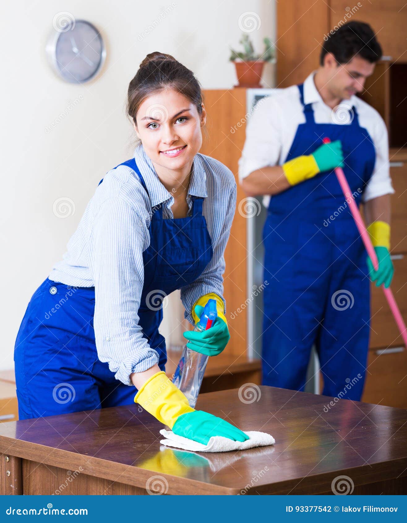 Professional Cleaners at the Work Stock Photo - Image of american ...