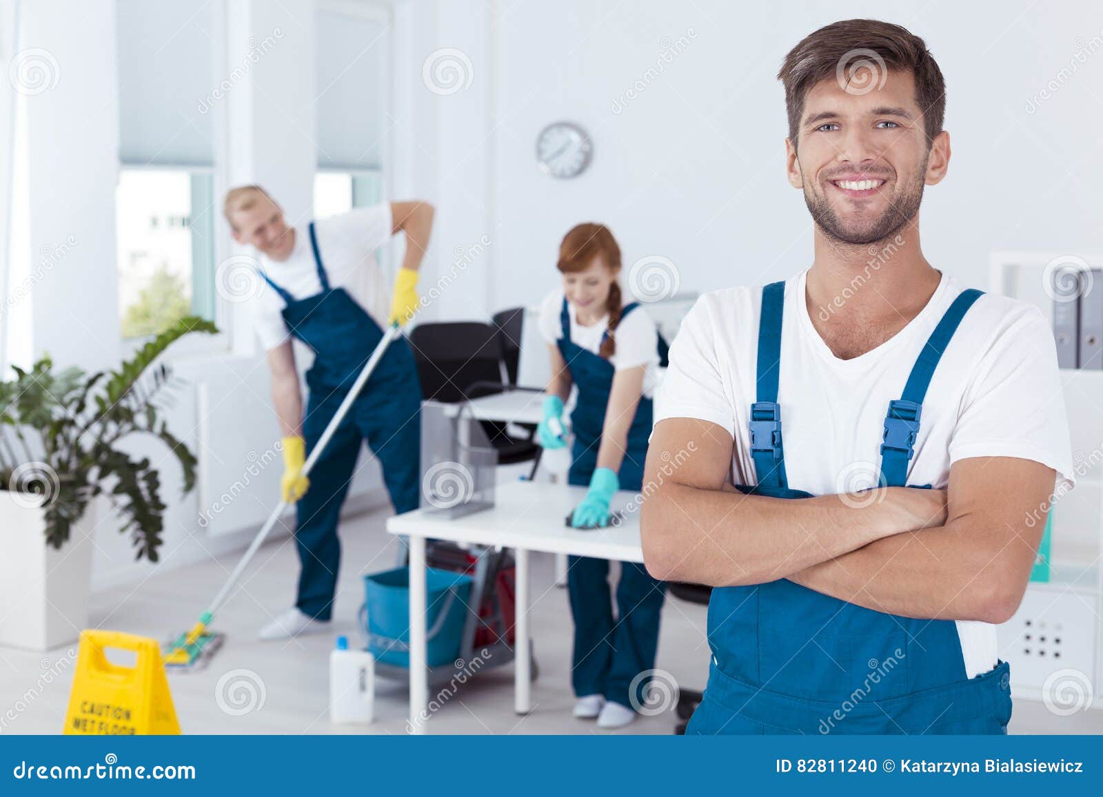 Professional Cleaners Working Stock Photo - Image of professional ...