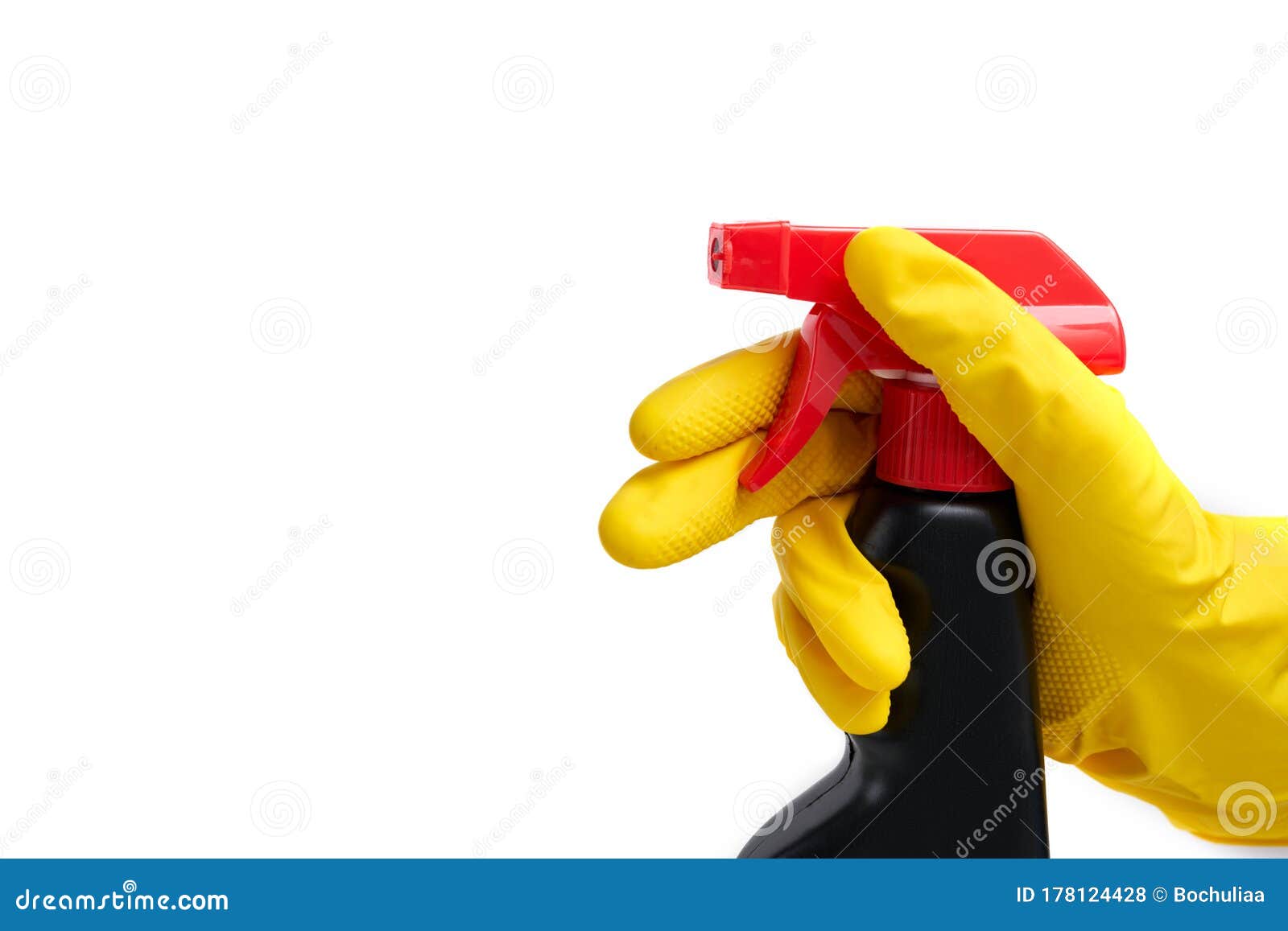 Professional Cleaning Detergent on White Background. Cleaning Tools ...