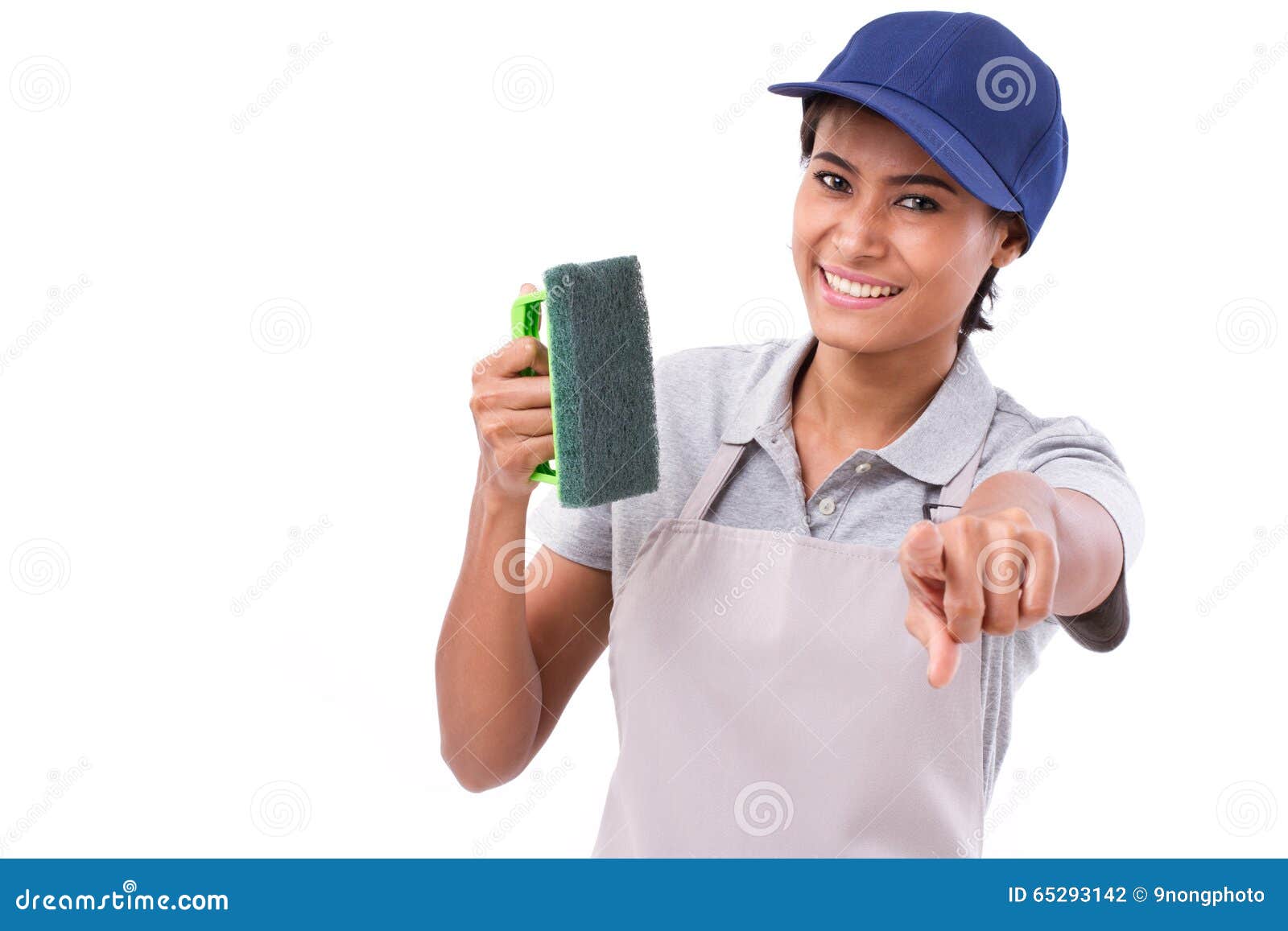 Professional Cleaning Service Staff Pointing Stock Photo - Image of ...