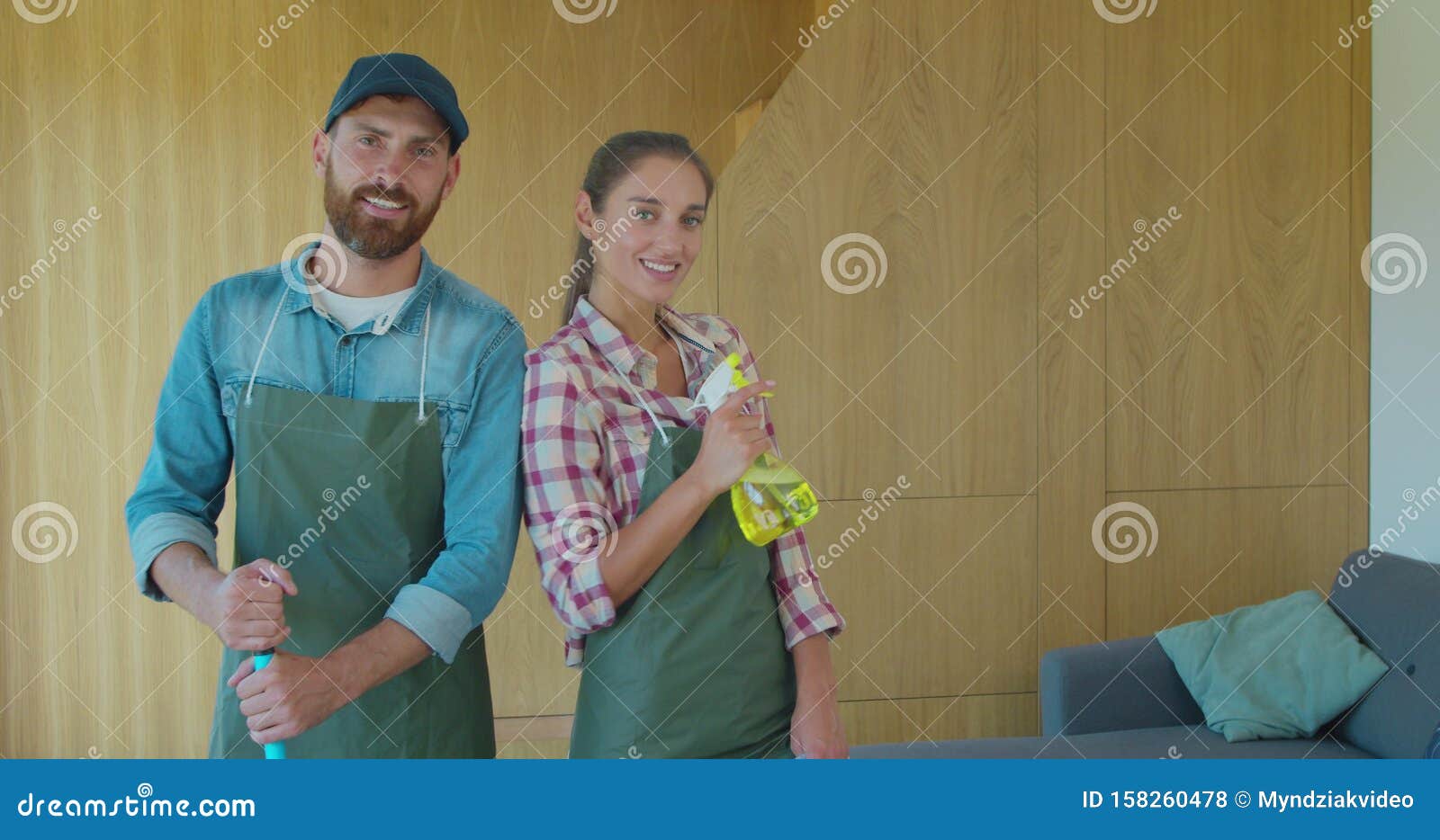 Professional Cleaning Team in Uniforms. Stock Photo - Image of company ...