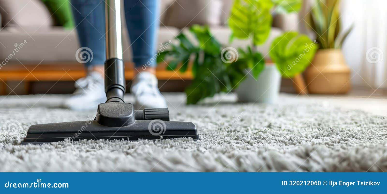 Professional Cleaning Team Using Vacuum in Office Building with ...