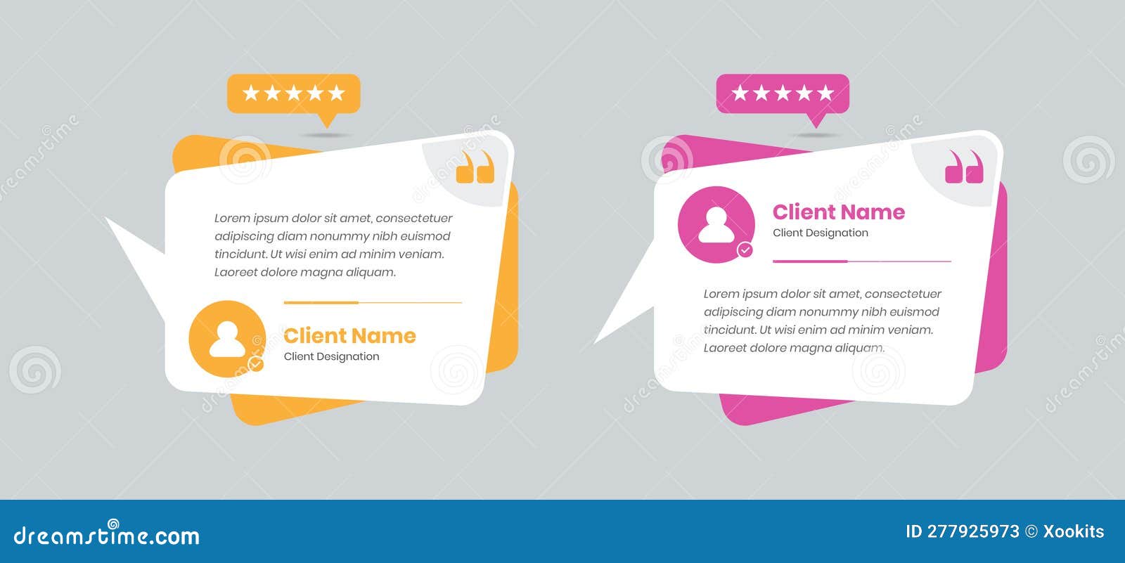 Professional Client Feedback or Customer Review Card with Two ...