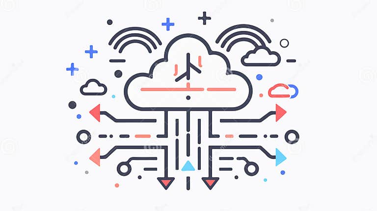 Professional Cloud Migration Icon for Cloud Computing Solutions Stock ...